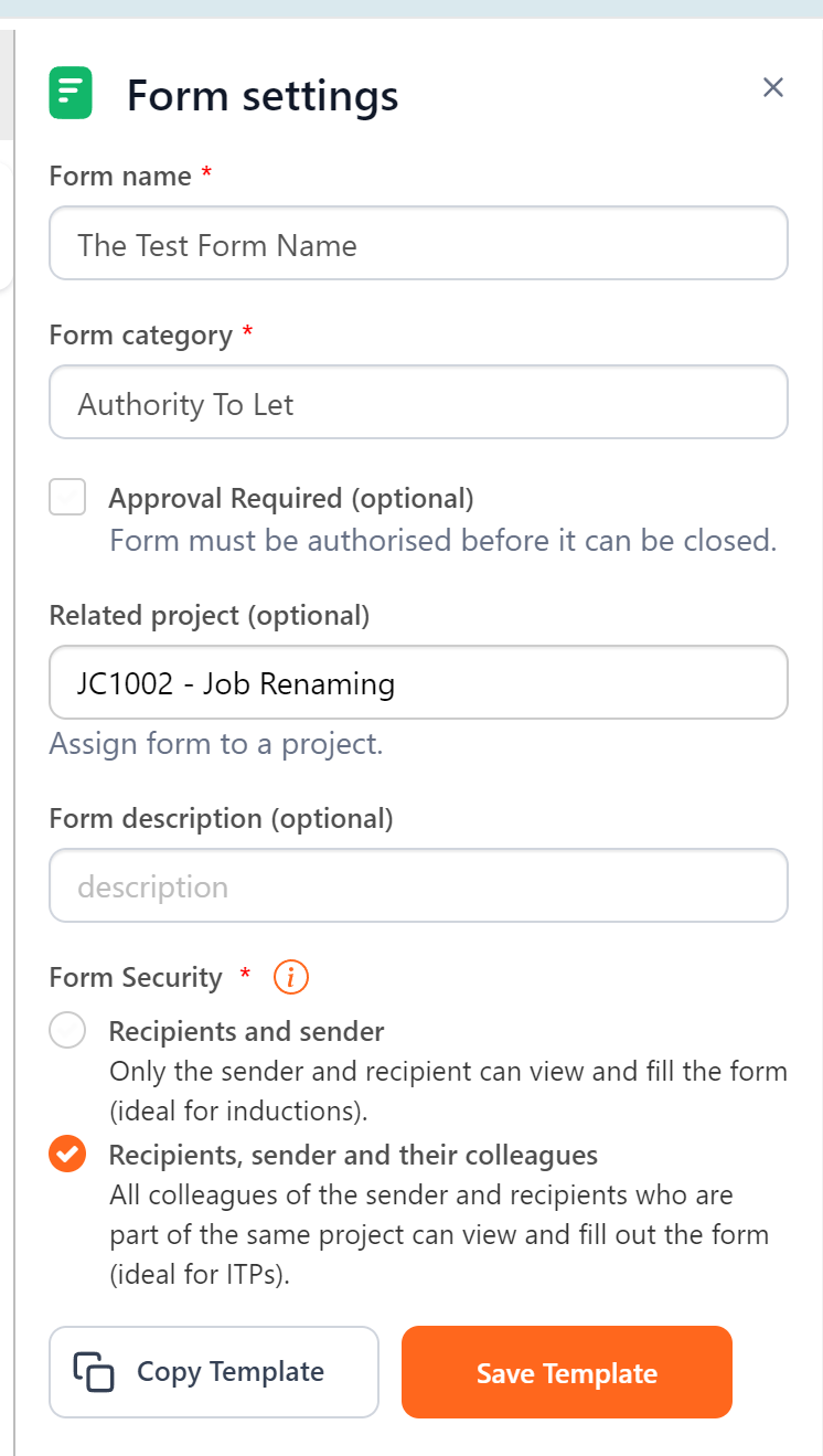 Create a New Smart Form Template
