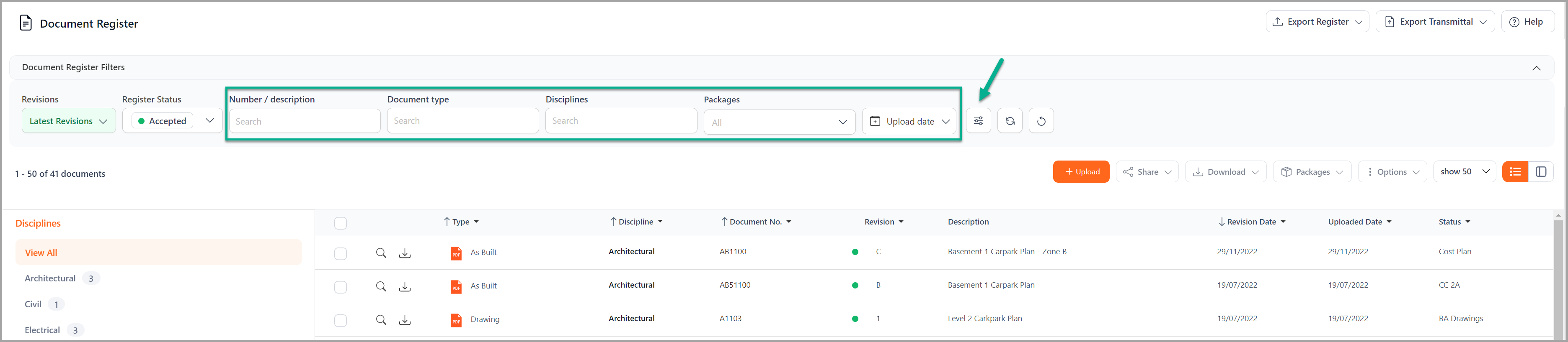 Edit Document Details in Document Register