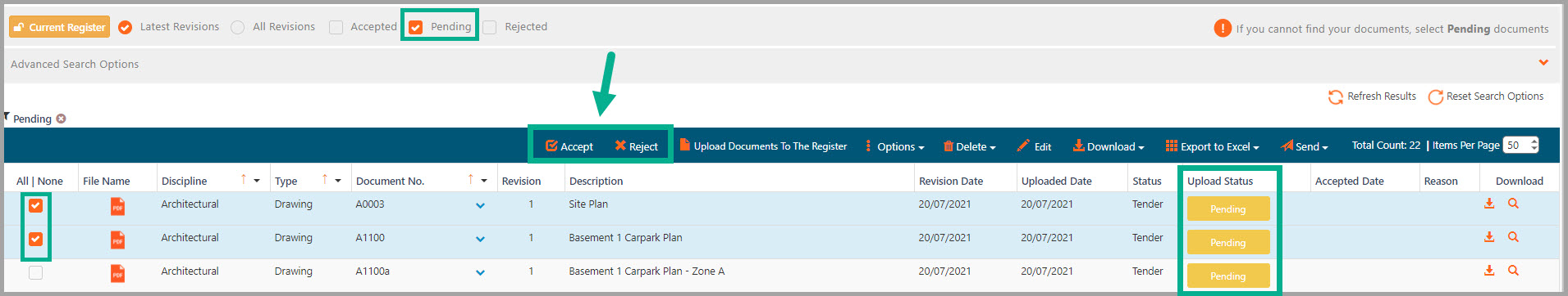 The Document Register Overview