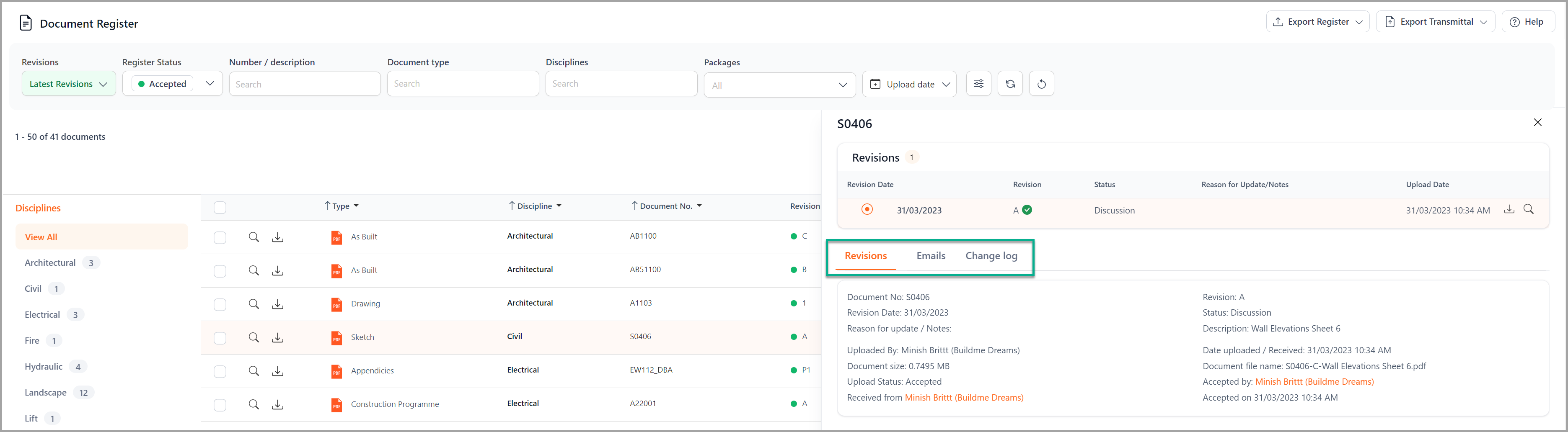 The Document Register Overview