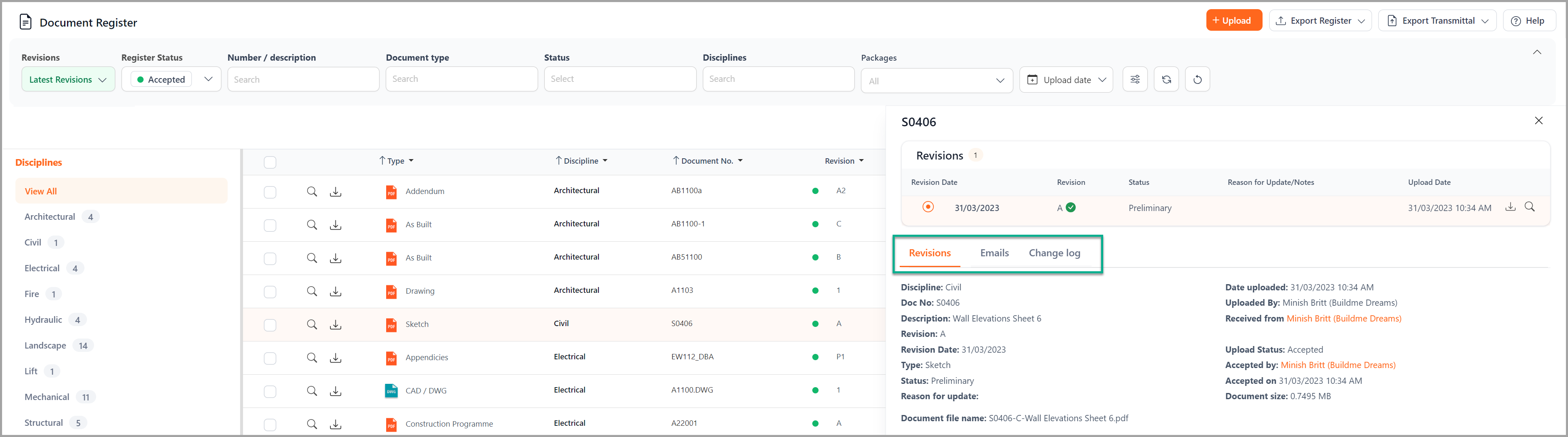 The Document Register Overview