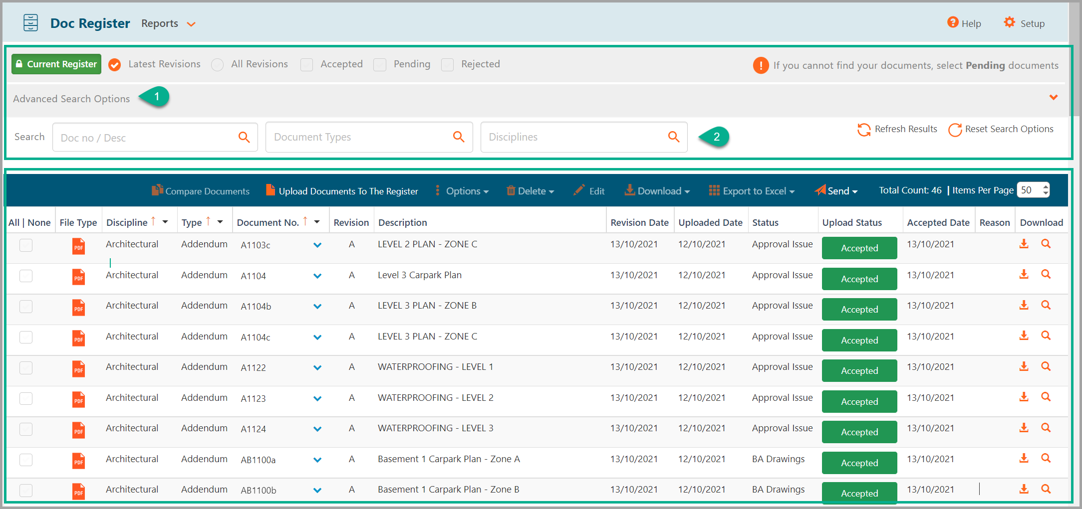 The Document Register Overview